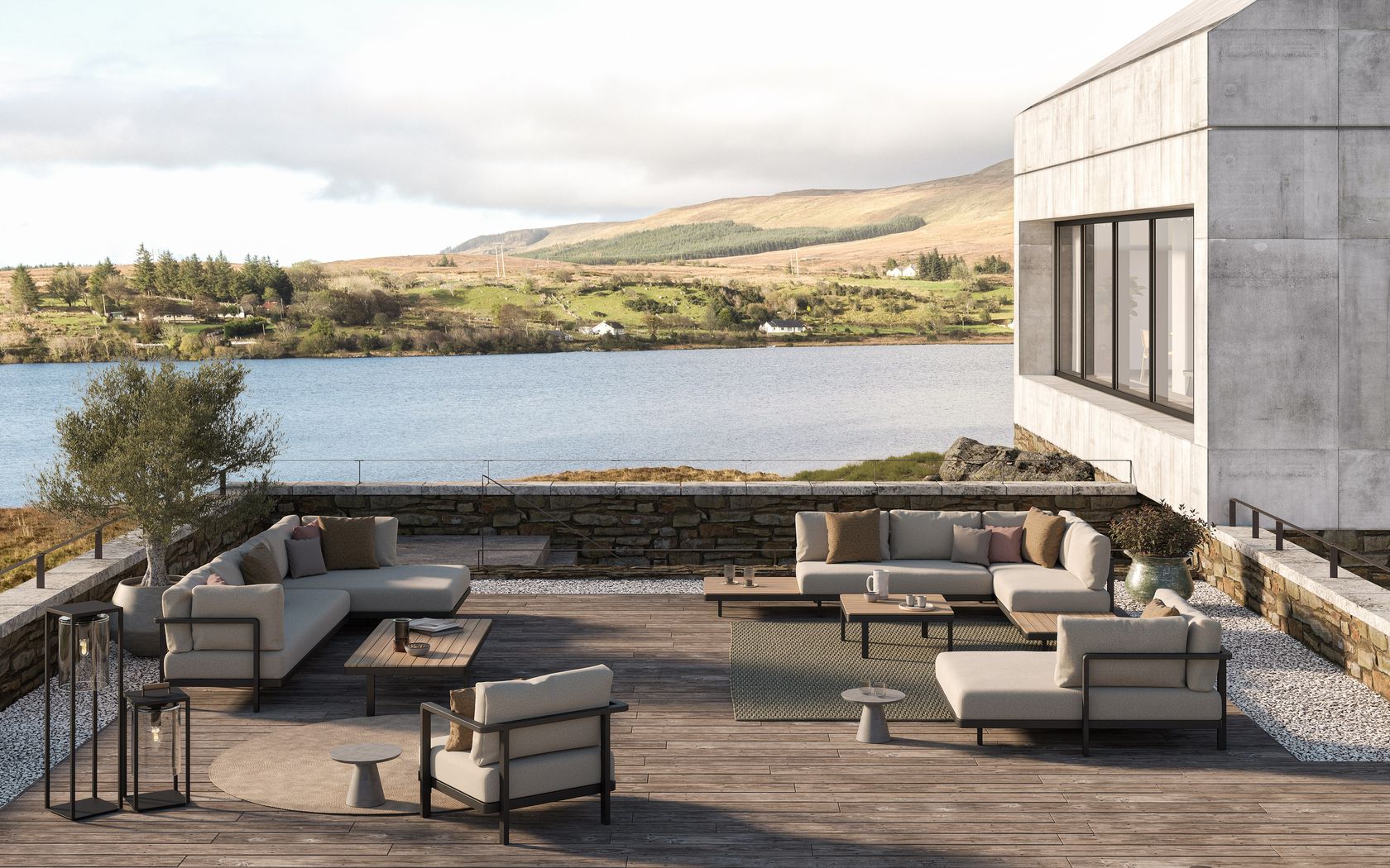 CONIX Round Ductal® garden side table By Royal Botania