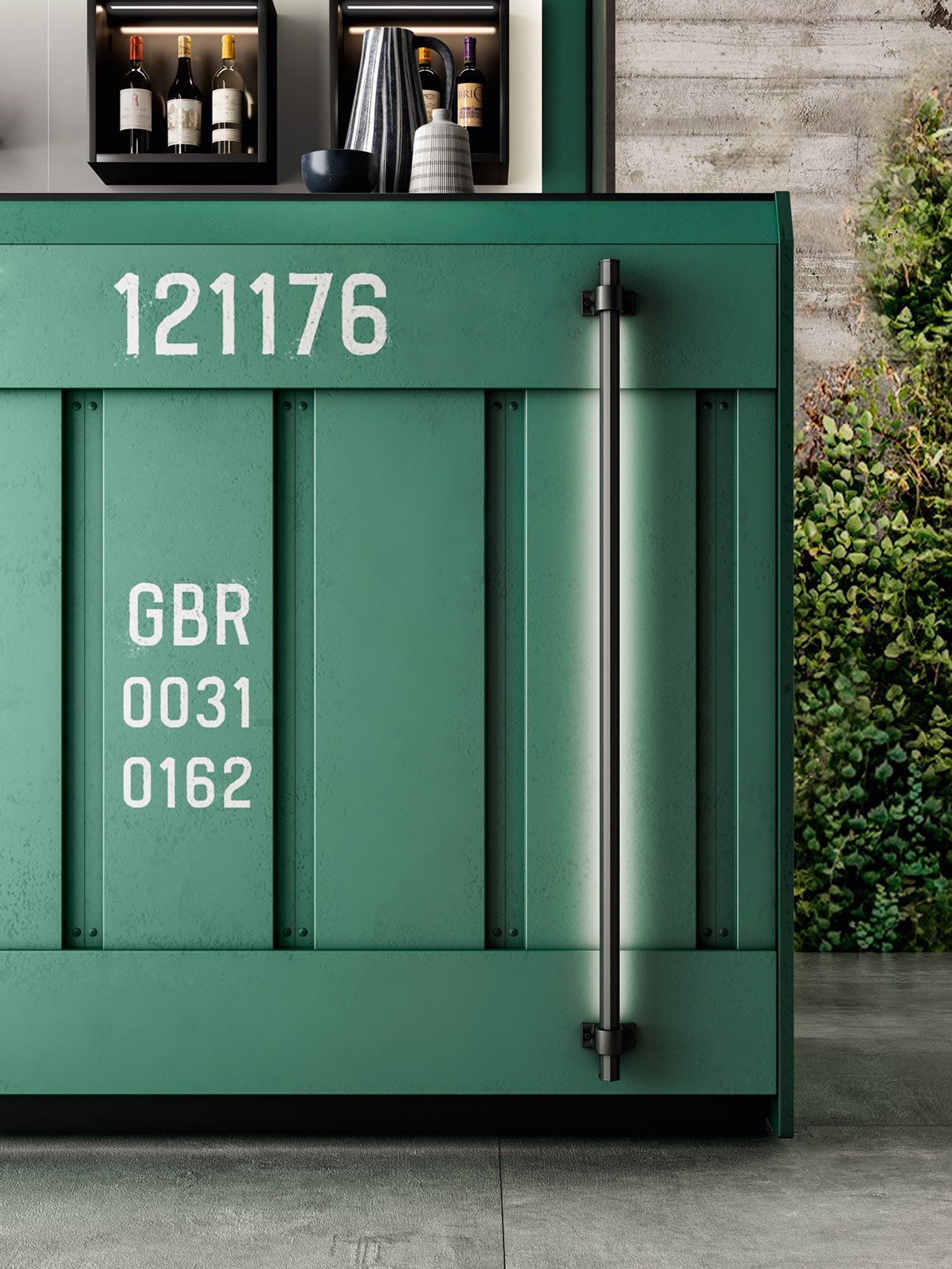 Illuminated steel bar counter CONTAINER By Frigomeccanica