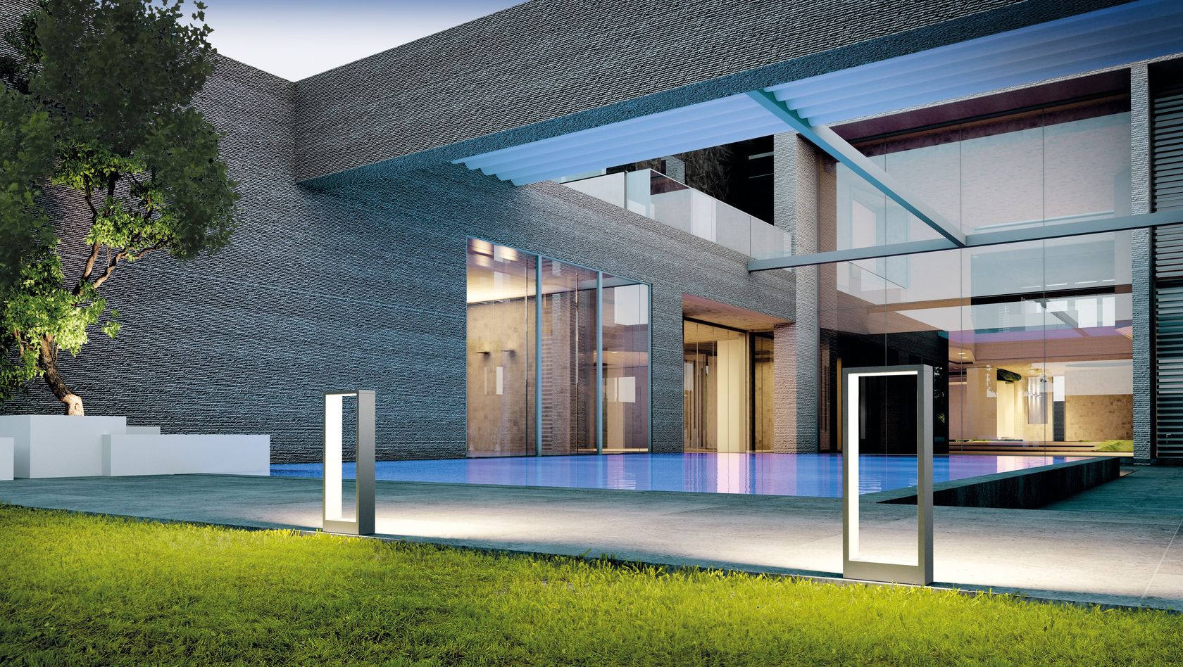 COOL SQUARE LONG LED aluminium bollard light By SIMES