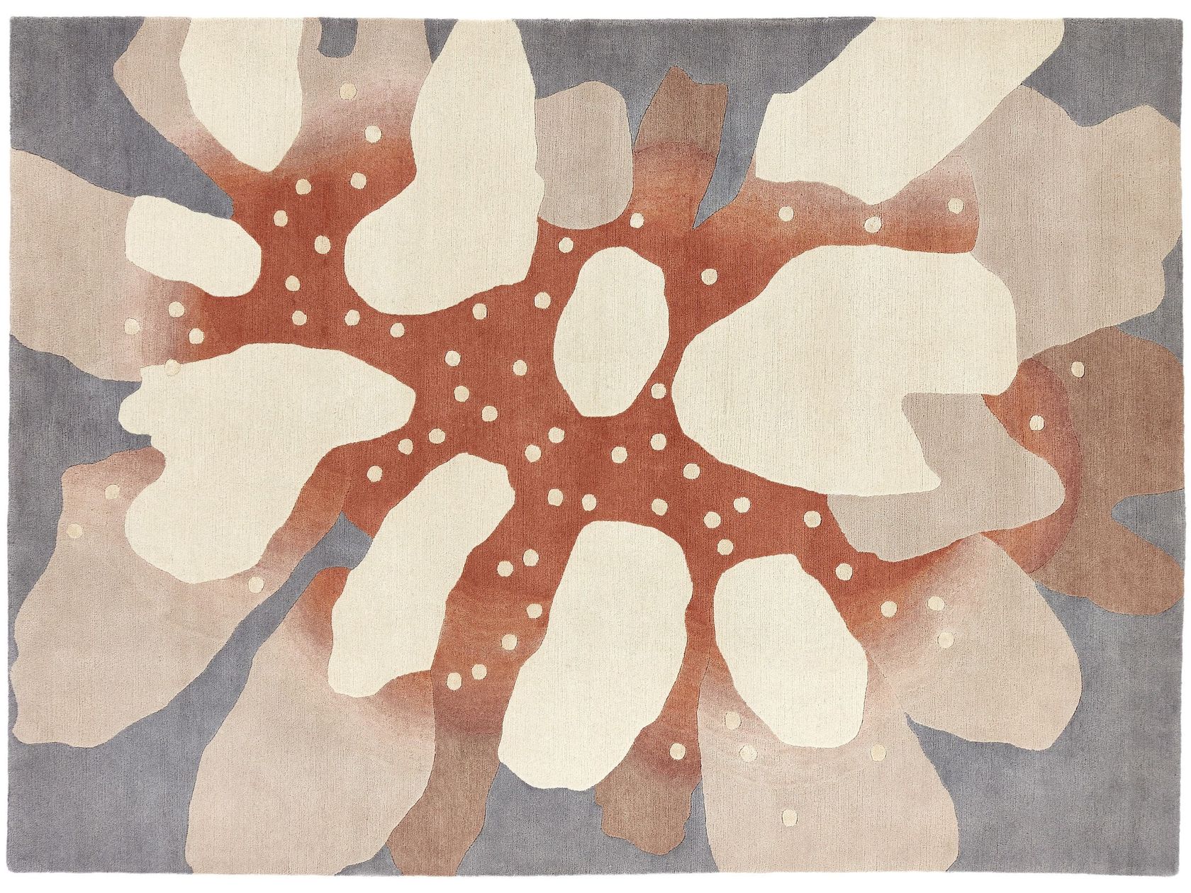 CORAL Handmade rug with floral pattern By Deirdre Dyson