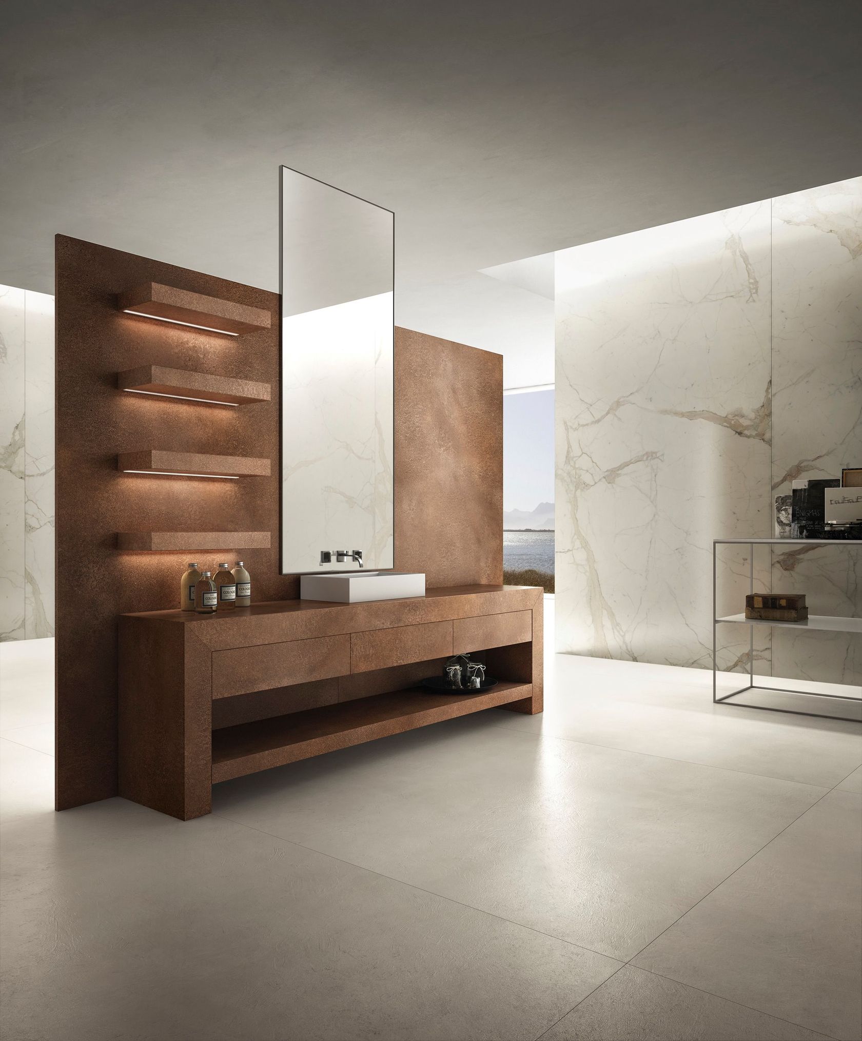 CORTEN Porcelain stoneware wall/floor tiles with metal effect By FMG