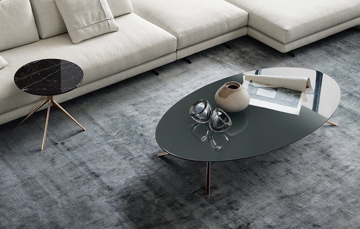 MONDRIAN Low round marble coffee table By Poliform | design Jean-Marie ...
