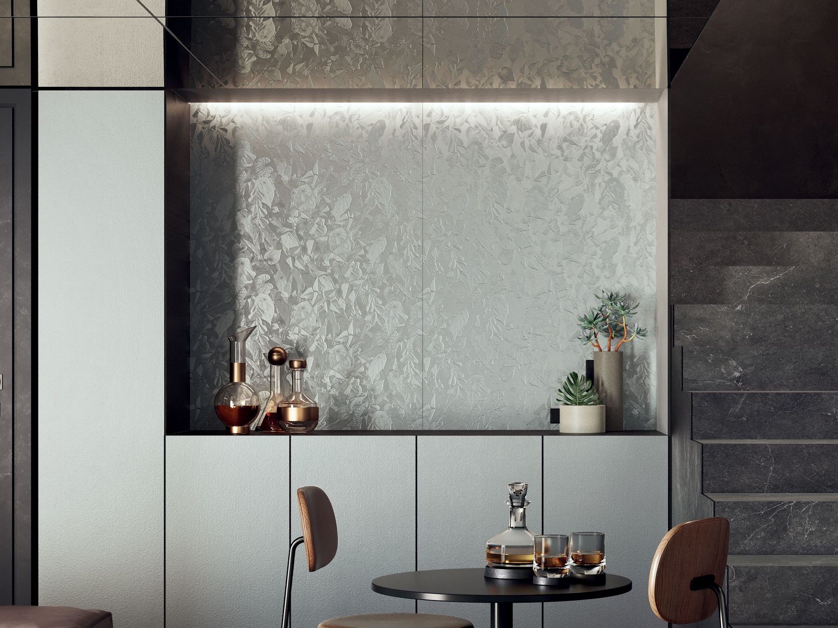 WONDERWALL - SILVER SLAB Indoor porcelain stoneware wall tiles By COTTO ...
