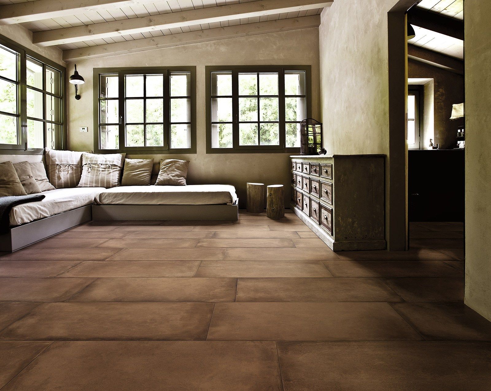 Full-body porcelain stoneware wall/floor tiles with terracotta effect ...