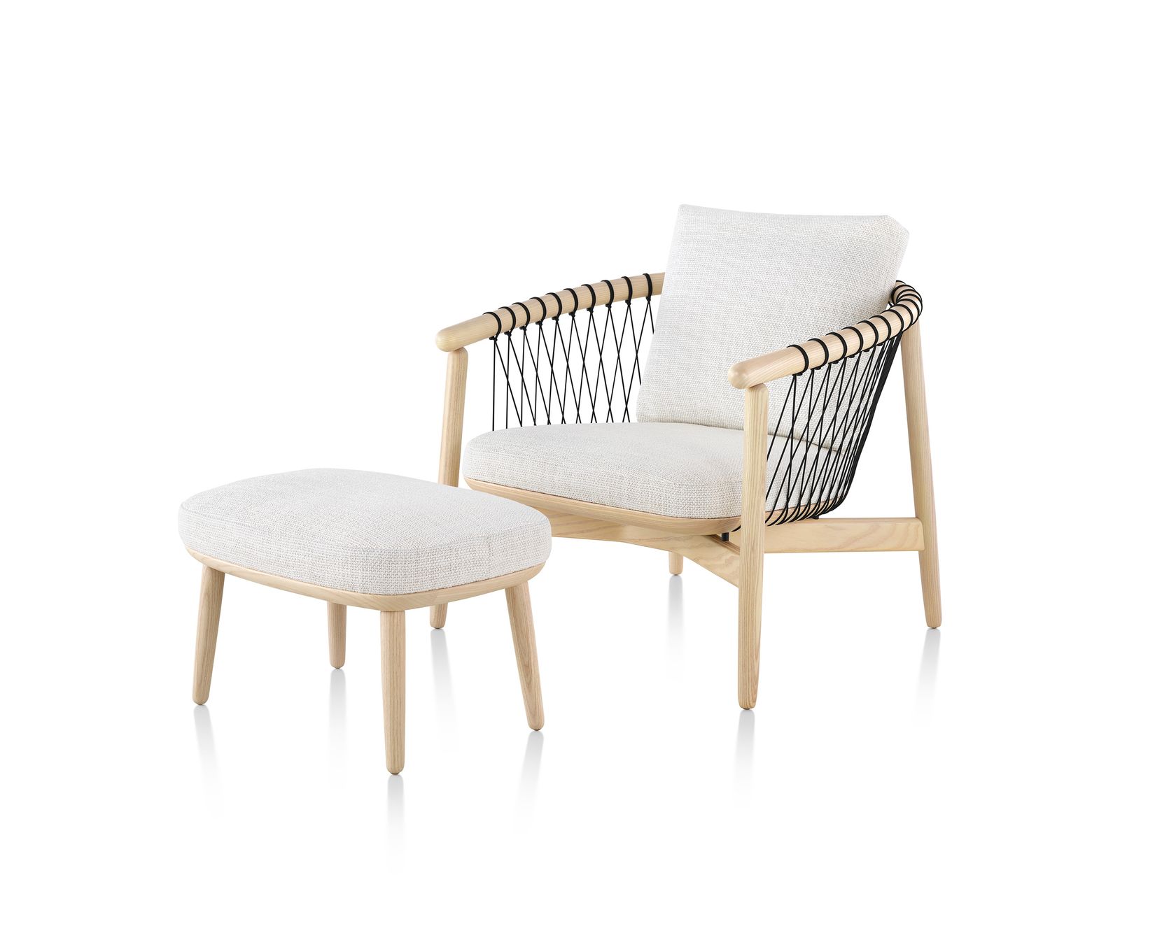 CROSSHATCH Wooden and fabric armchair with armrests By Herman Miller ...