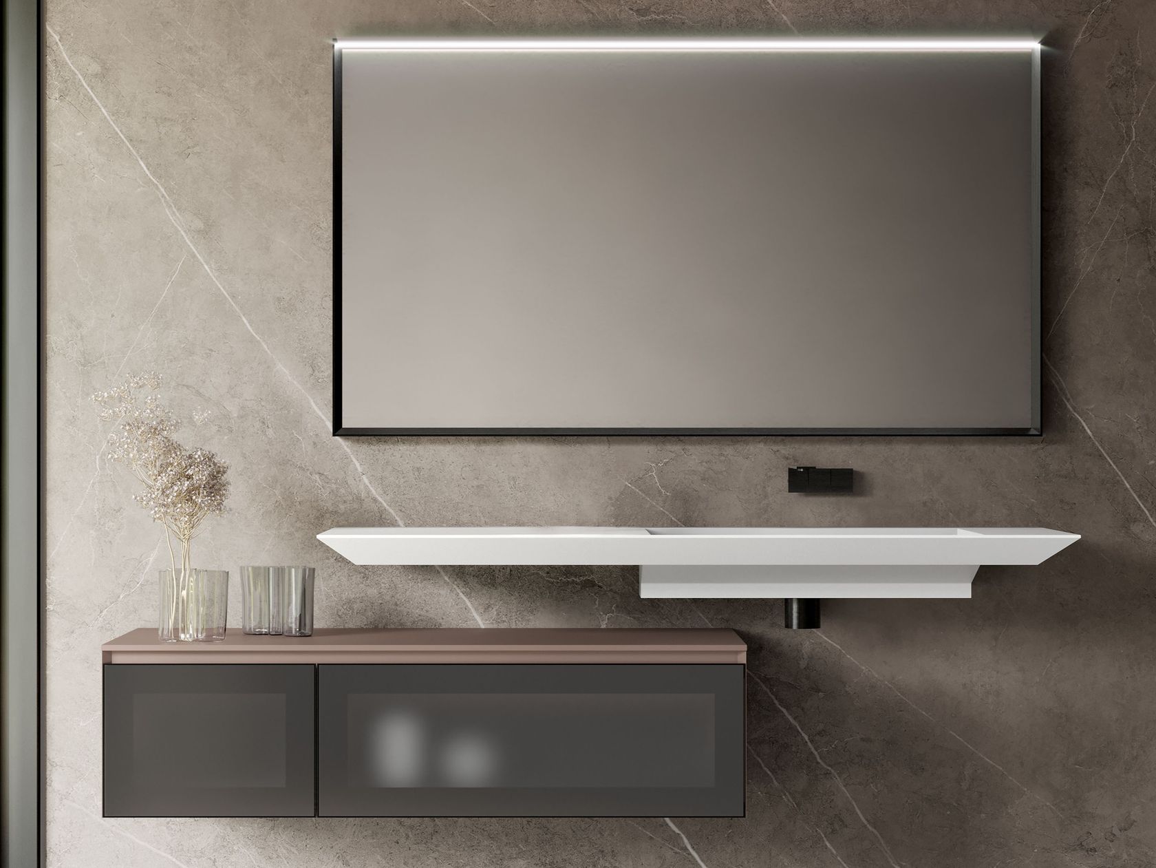 CUBIK 22 Washbasin countertop / vanity unit By Ideagroup