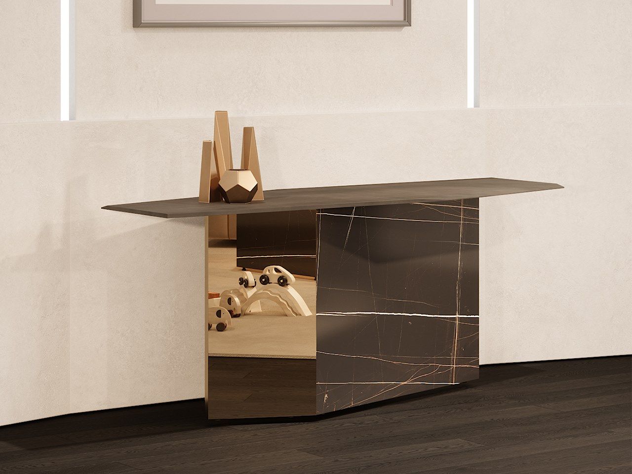 Wood and glass console table CUBITUM CONSOLE Cubitum Collection By Reflex design Riccardo Lucatello