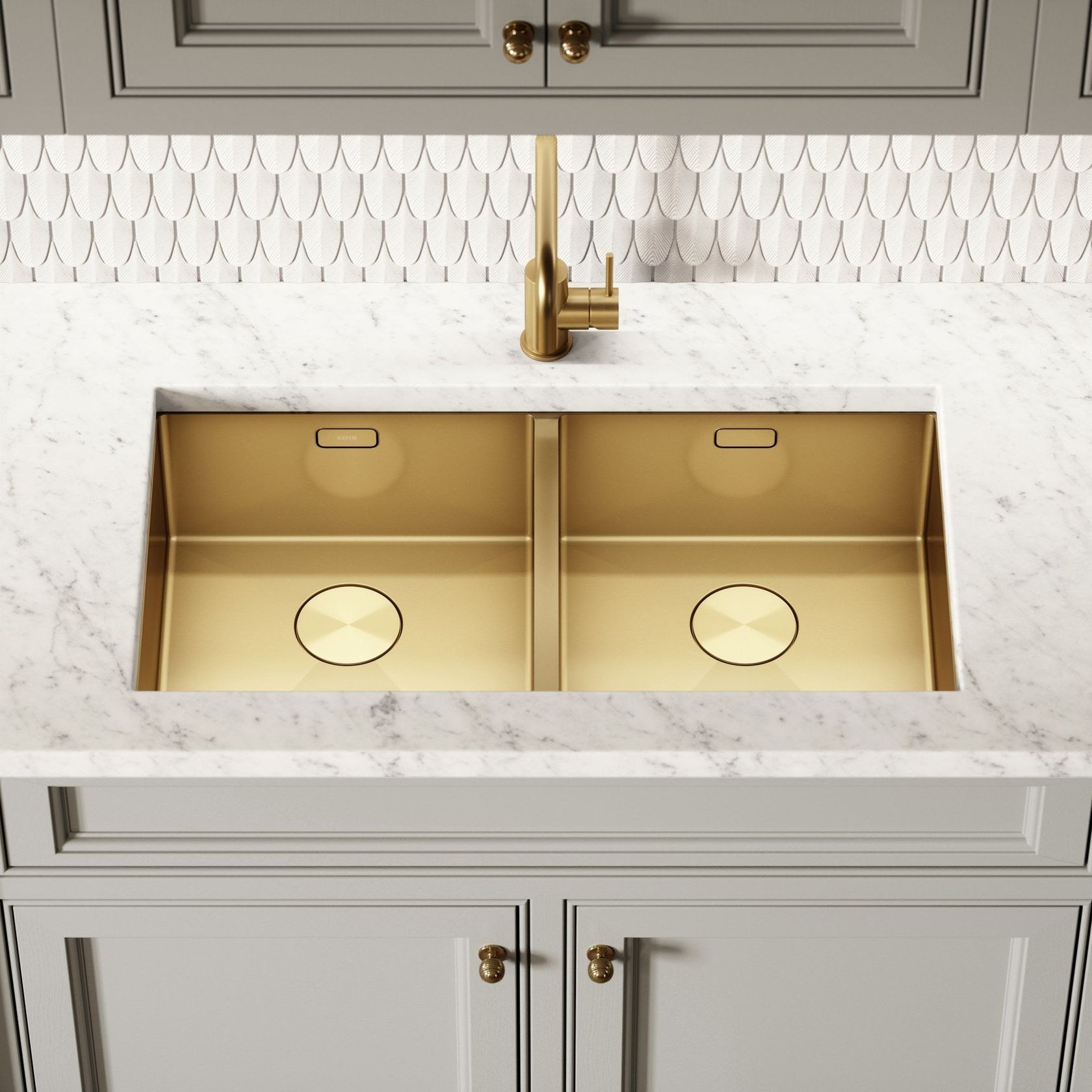 CUBO | 2 bowl sink 2 bowl undermount steel sink By LUSSO