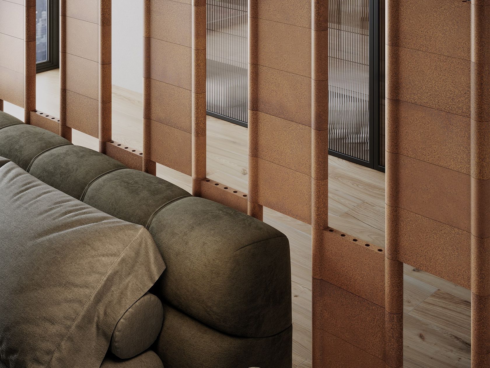 Elemento modulare per pareti divisorie CURTAIN - Exagres - Edilportale