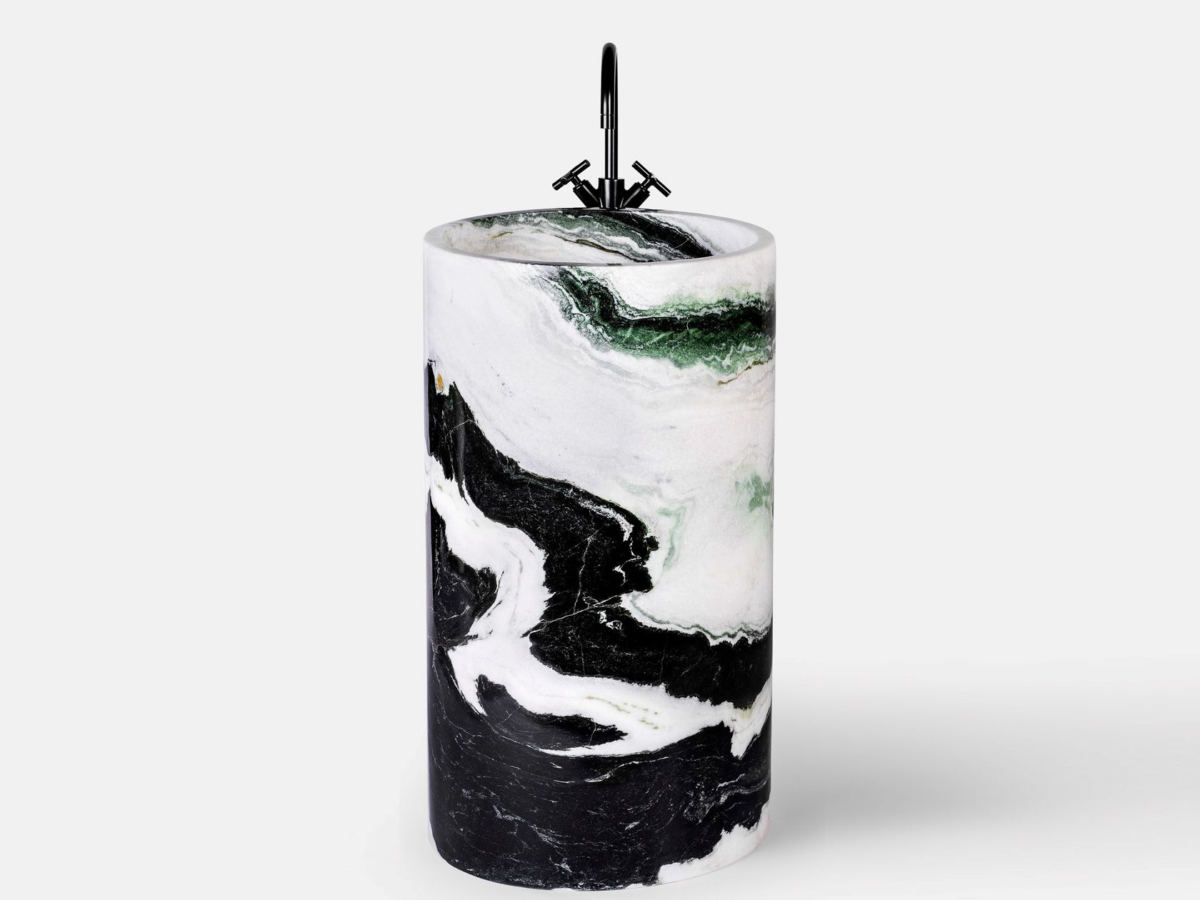 Lavabo freestanding singolo LAVANDINO CILINDRICO IN MARMO PANDA By ...