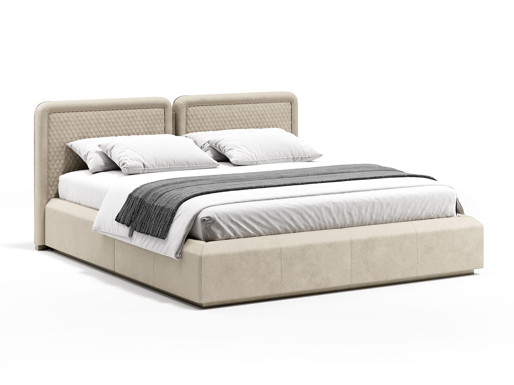 ORION XL.24 Leather double bed with upholstered headboard By Capital ...