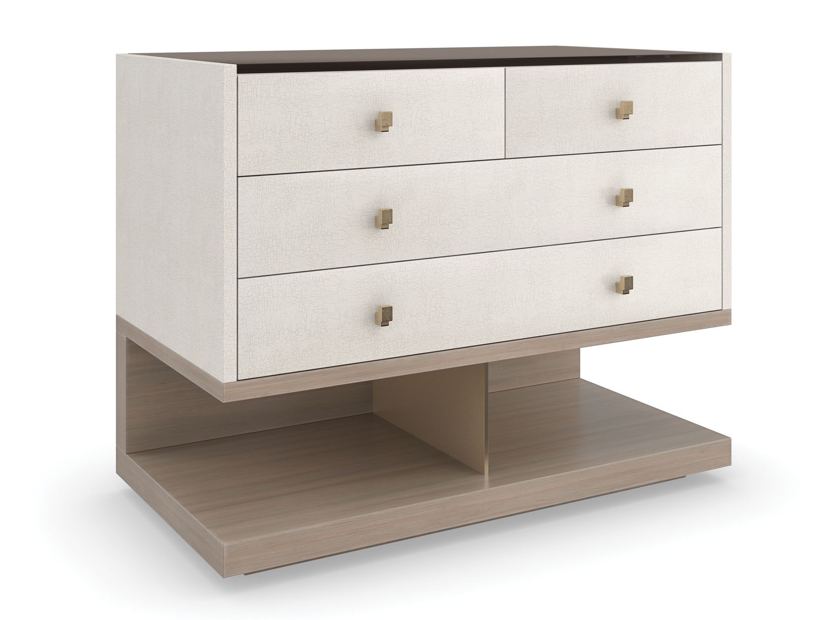 ODYSSEY Rectangular wooden bedside table with drawers By Caracole