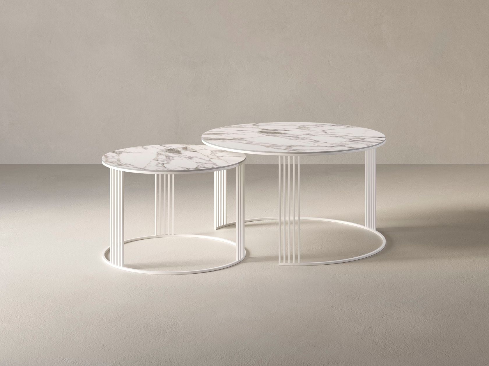 Indoor and outdoor tables in Casalgrande Padana porcelain stoneware