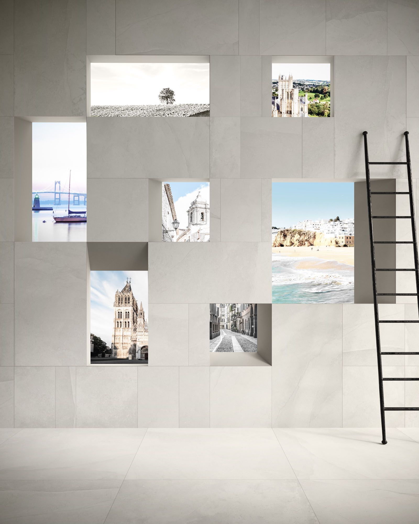 PORTRAITS COMBLANCHIEN Stone effect porcelain stoneware tiles By Ceramiche Caesar