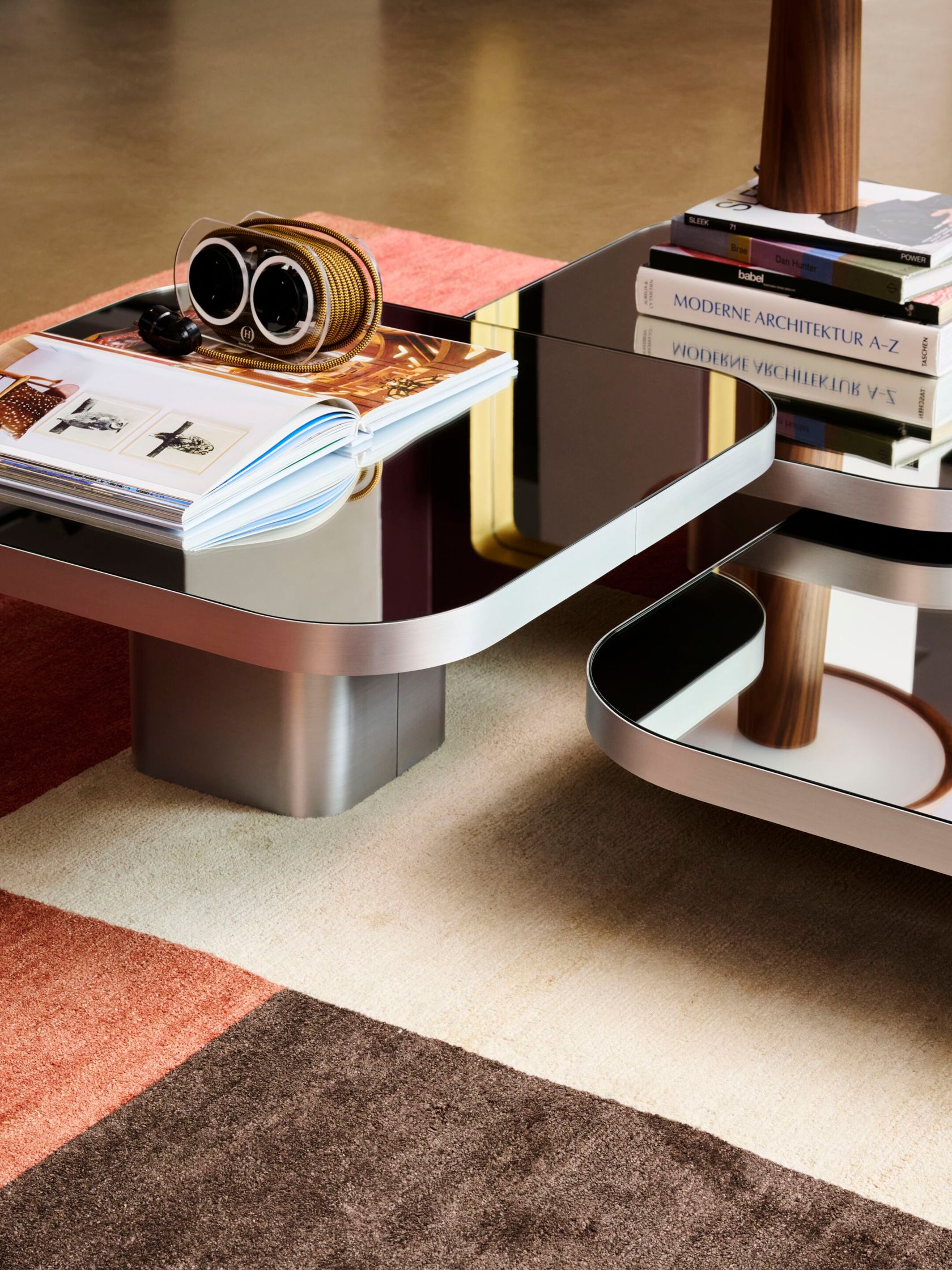 BOW COFFEE TABLE NO. 6 Rectangular aluminium central coffee table By ...