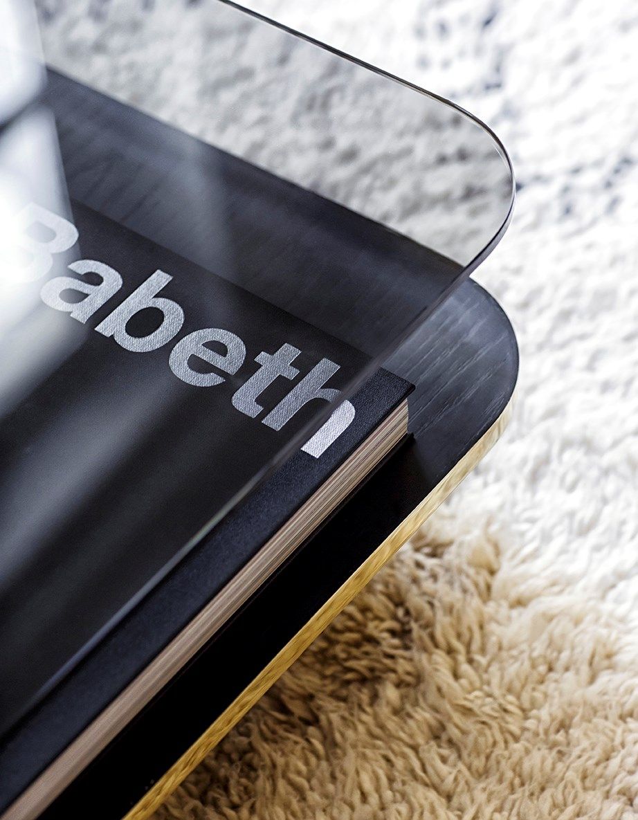 Coffee table for living room 70s style rectangular wood and glass ...