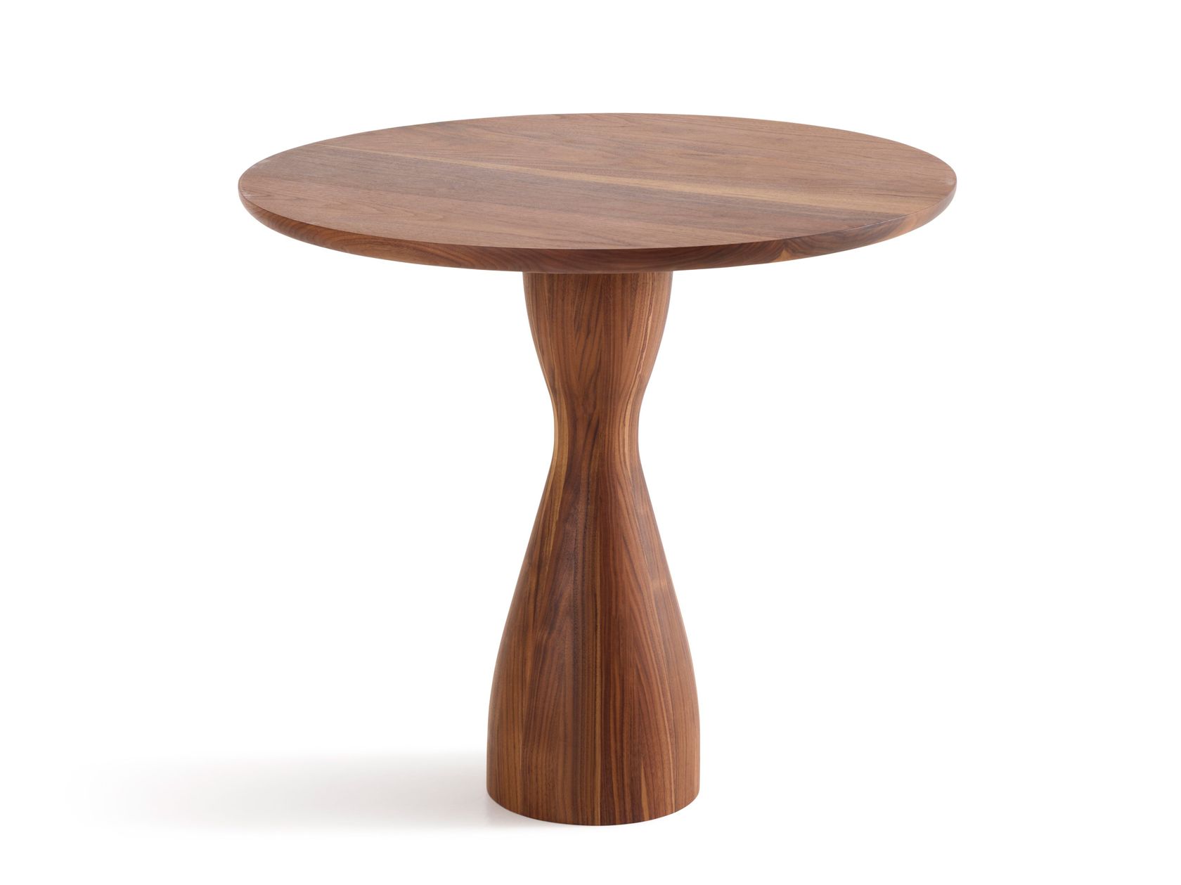 NOVA Round walnut high side table By Collett & Victor