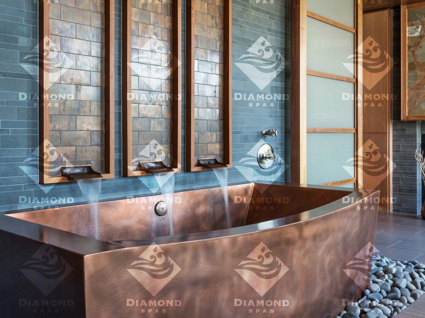 Custom Copper Rectangular Bath Rectangular copper bathtub By Diamond Spas