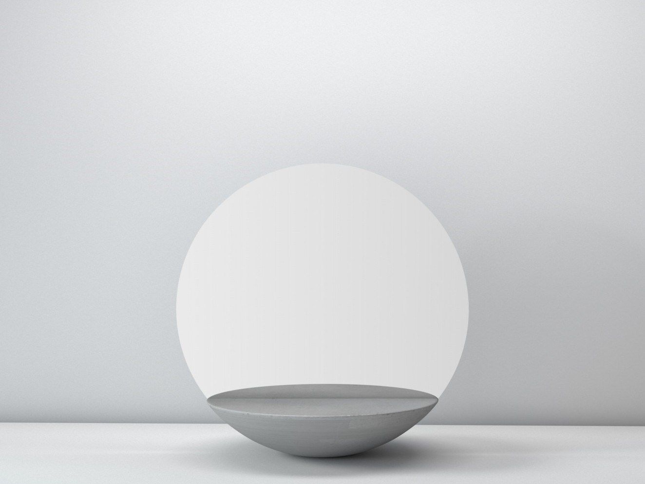 Double-sided cement mirror D30 By Forma&Cemento