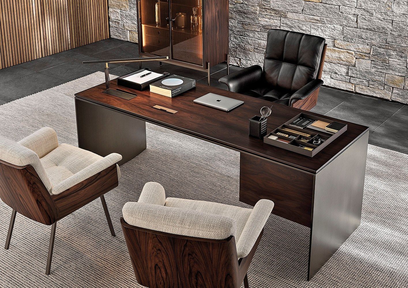 DAIKI STUDIO Upholstered fabric armchair with armrests By Minotti ...