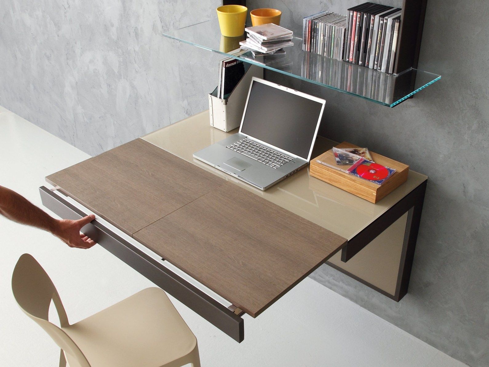 Wall mounted secretary desk with drawers CLEVER By IDEAS Group