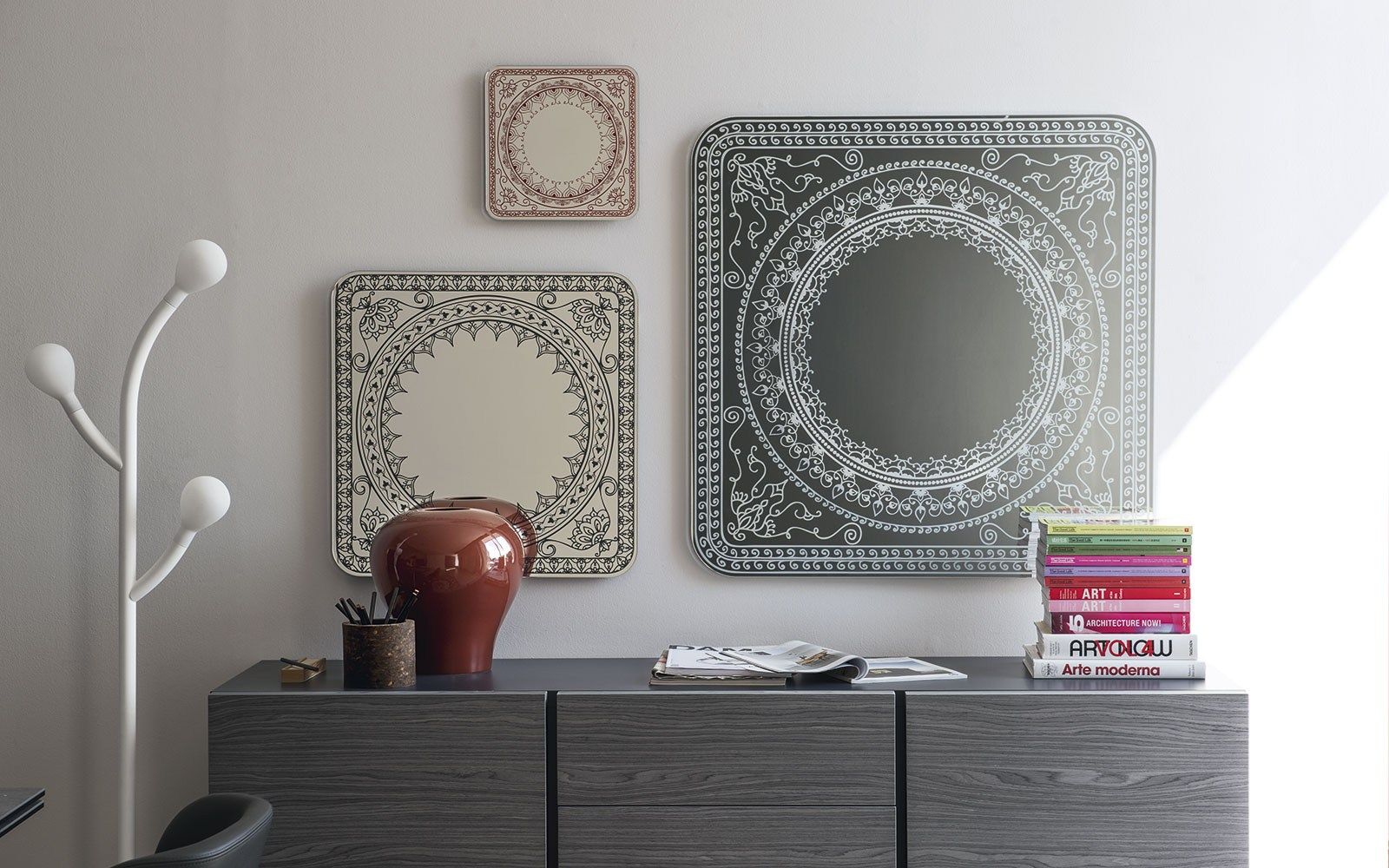 Square wall-mounted mirror DAMASCO By Calligaris