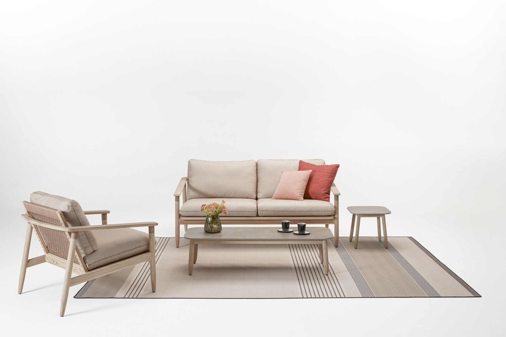 DAVID Teak garden armchair with armrests By Vincent Sheppard