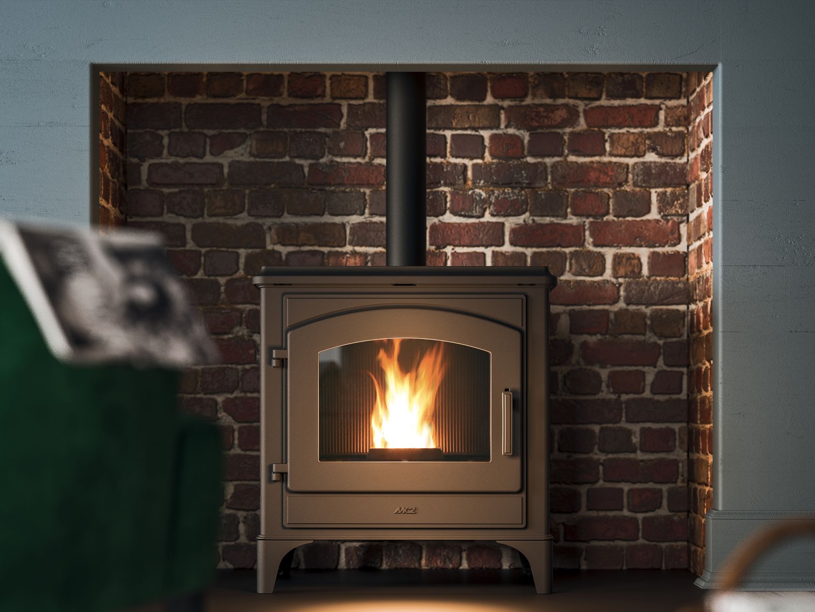 DECO Estufa de pellets de hierro fundido de estilo tradicional By MCZ