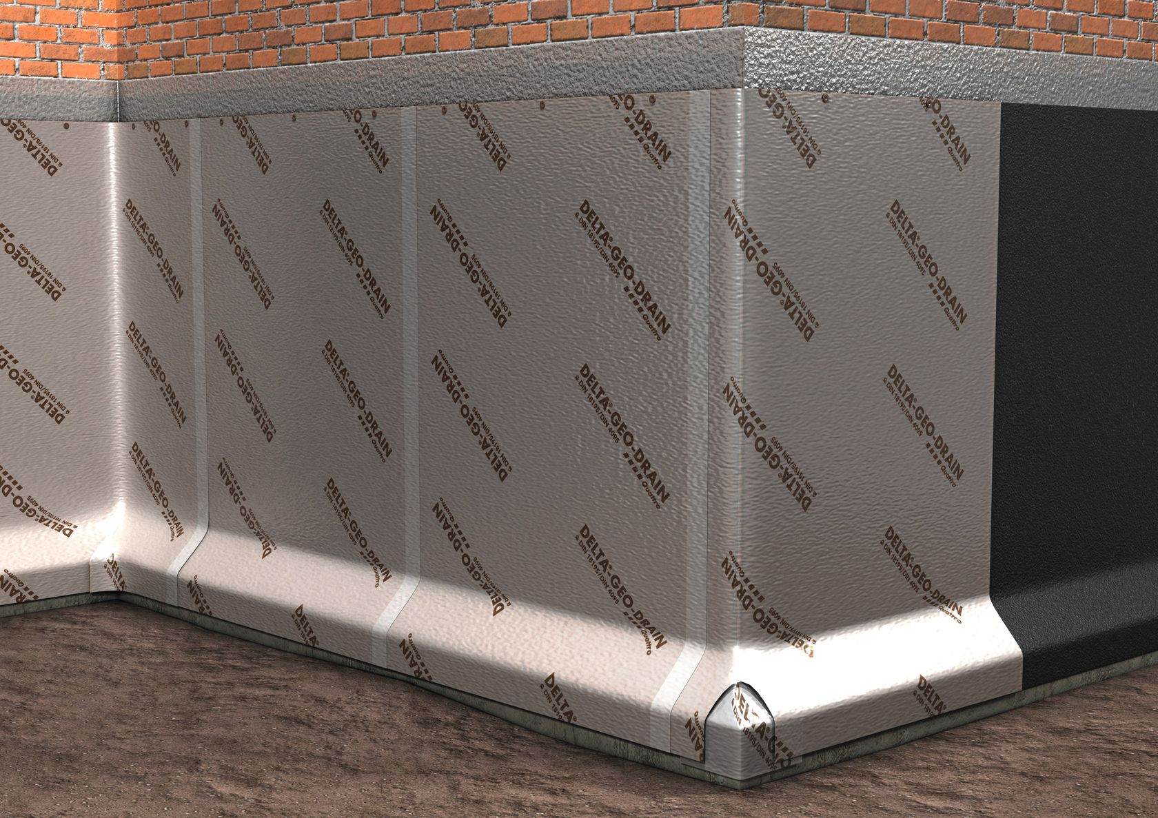 Honeycombed and textured membrane DELTA® - GEO DRAIN QUATTRO By DÖRKEN ...