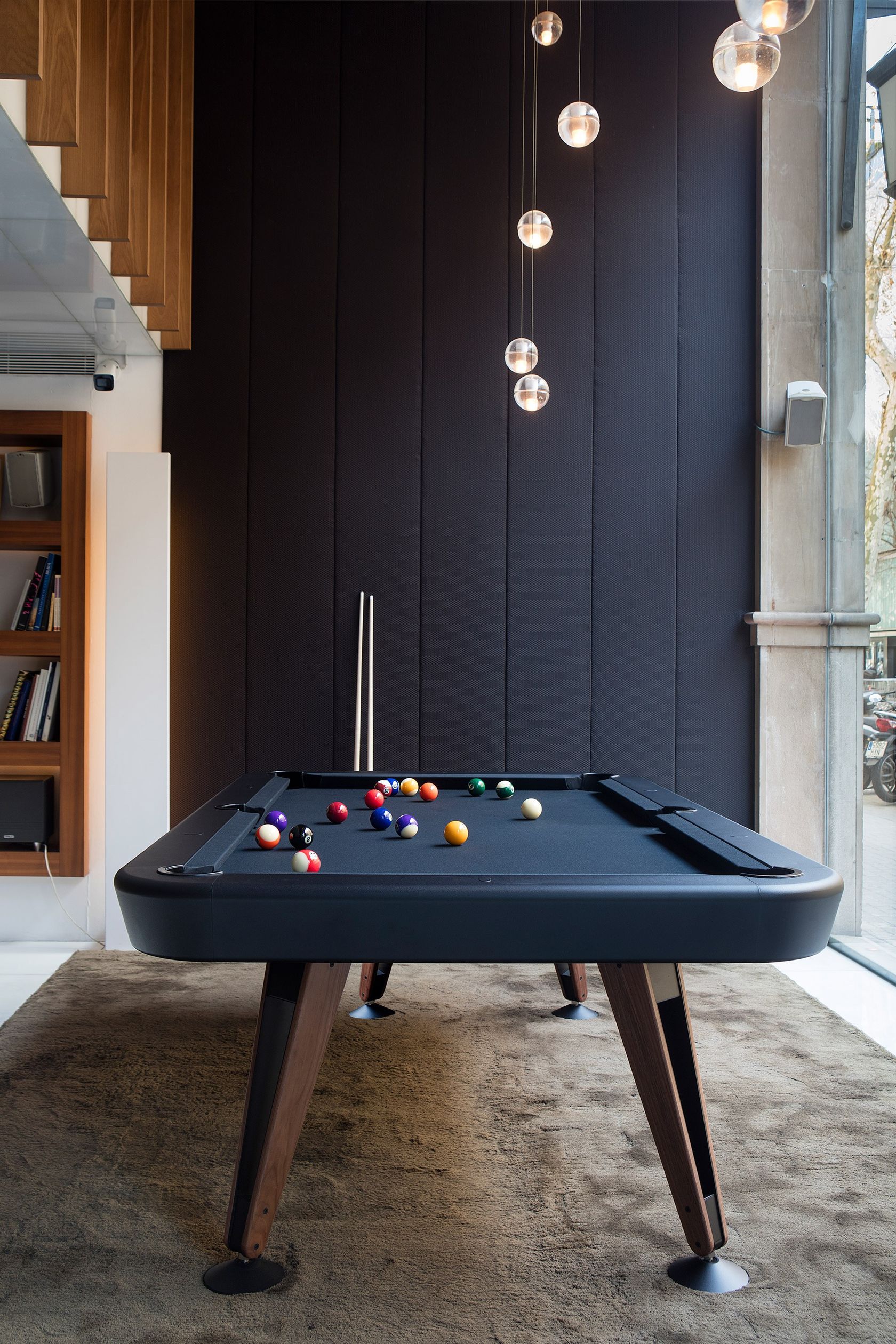 DIAGONAL INDOOR Indoor pool table in steel and iroko By RS Barcelona ...