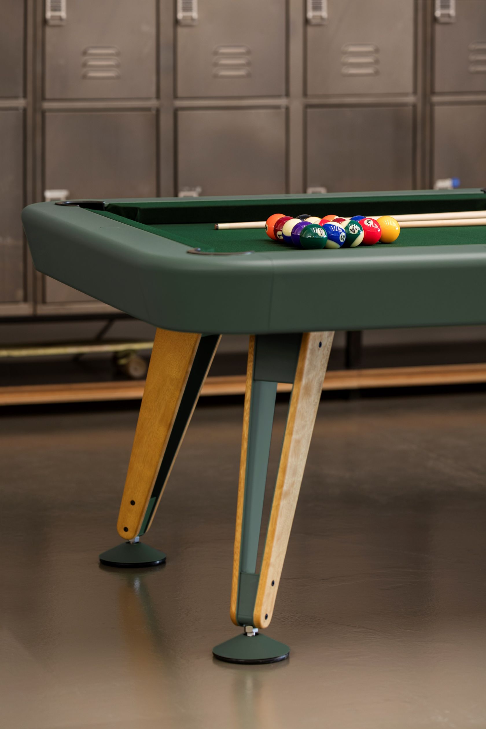 DIAGONAL INDOOR Indoor pool table in steel and iroko By RS Barcelona ...