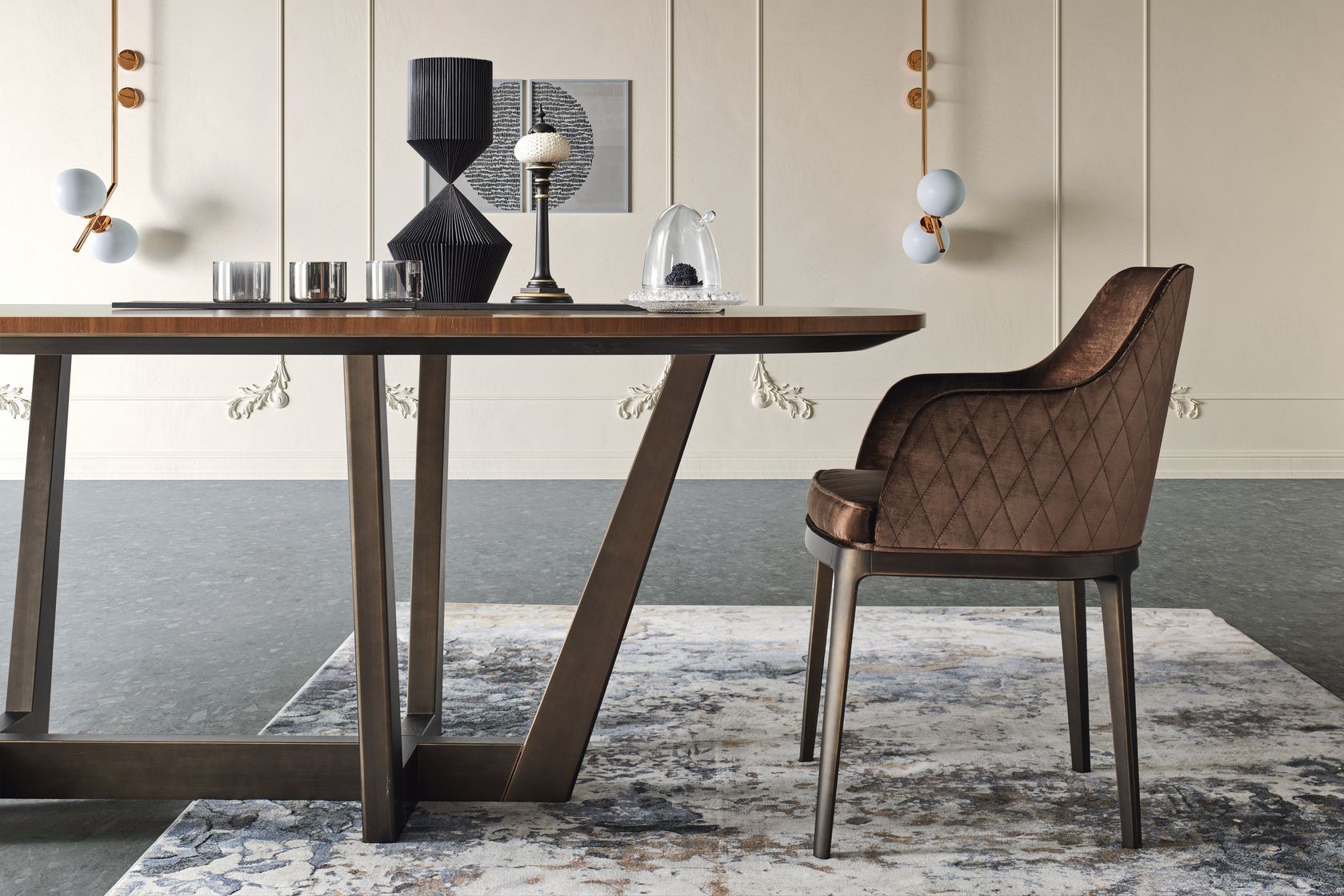 DIAMANTE Oval wooden table By Prestige | design Nevio Tellatin