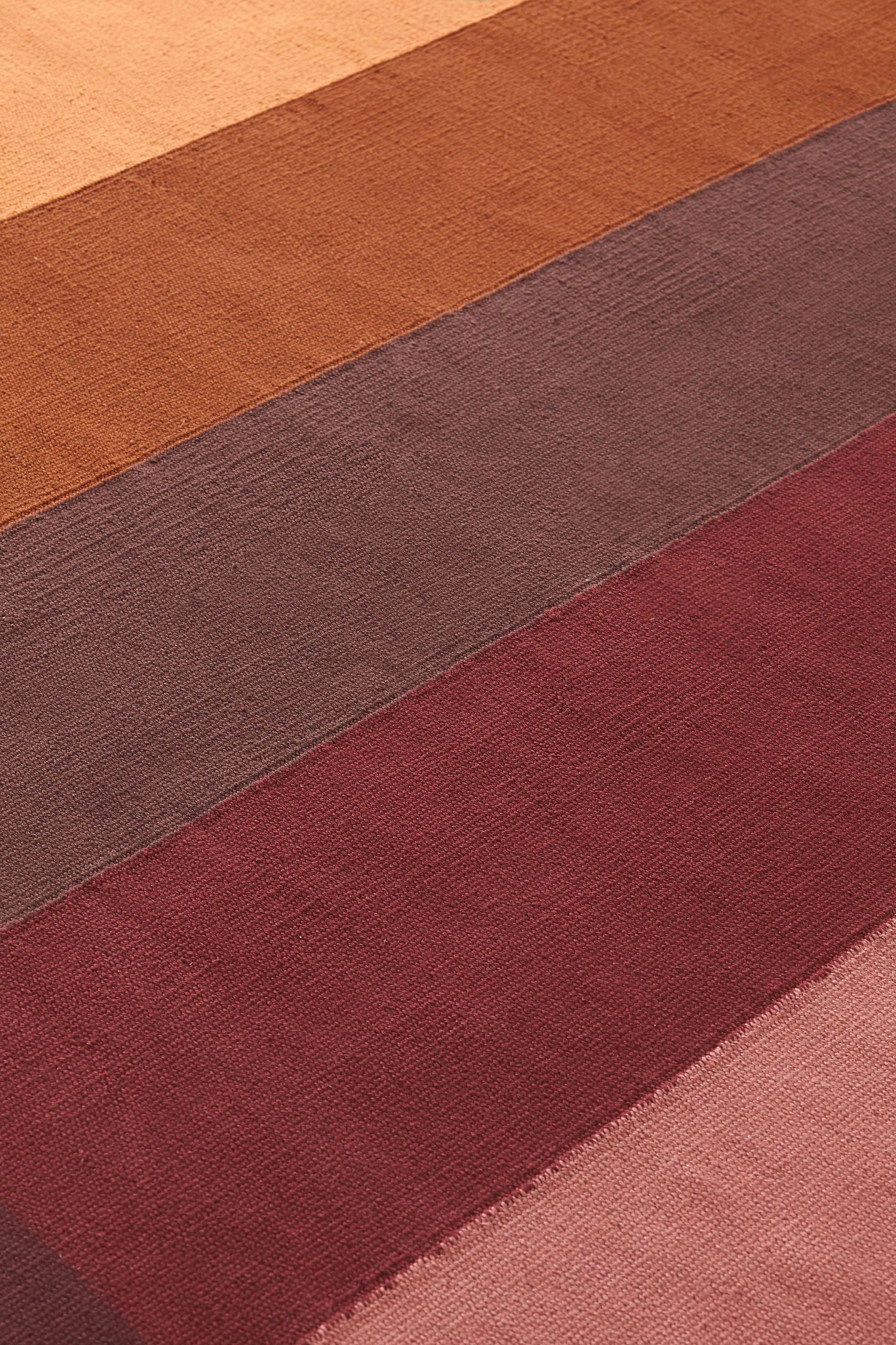 Recycled PET rug with geometric shapes DIAMOND ORANGE-WINE By GAN ...