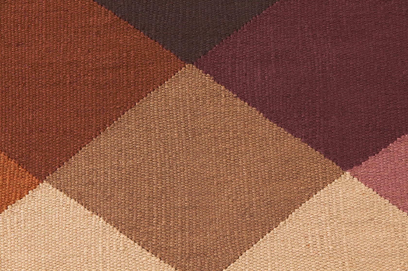 Recycled PET rug with geometric shapes DIAMOND ORANGE-WINE By GAN ...