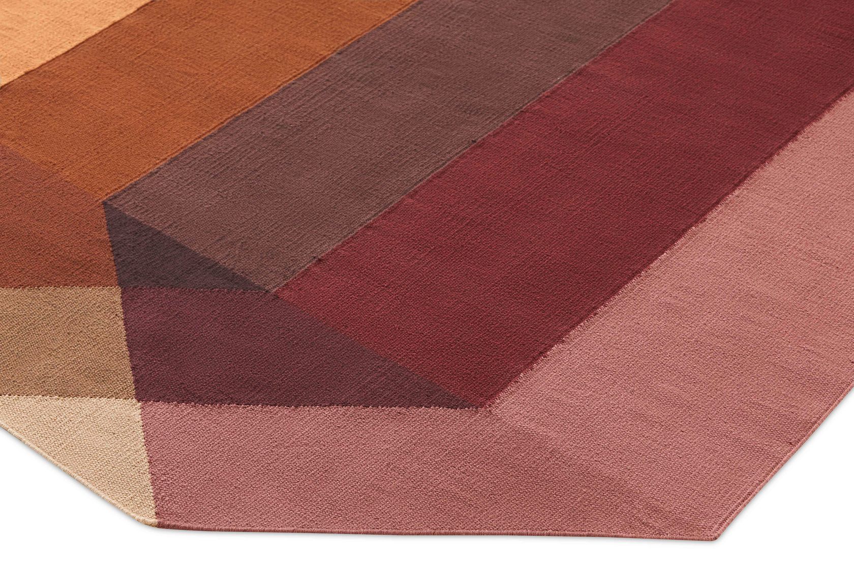 Recycled PET rug with geometric shapes DIAMOND ORANGE-WINE By GAN ...
