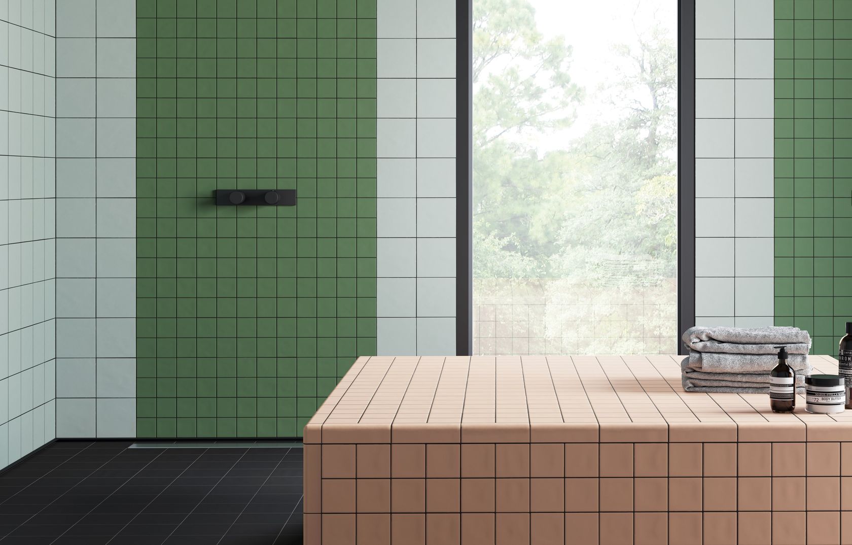 DIN LIGHT GREEN MATT Glazed stoneware wall/floor tiles By Mutina ...