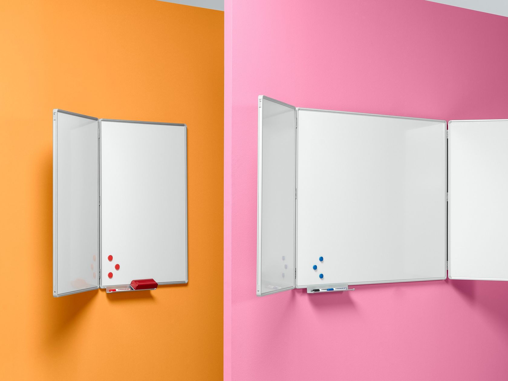 DIPTIC & TRIPTIC Wall-mounted modular steel office whiteboard By Made ...