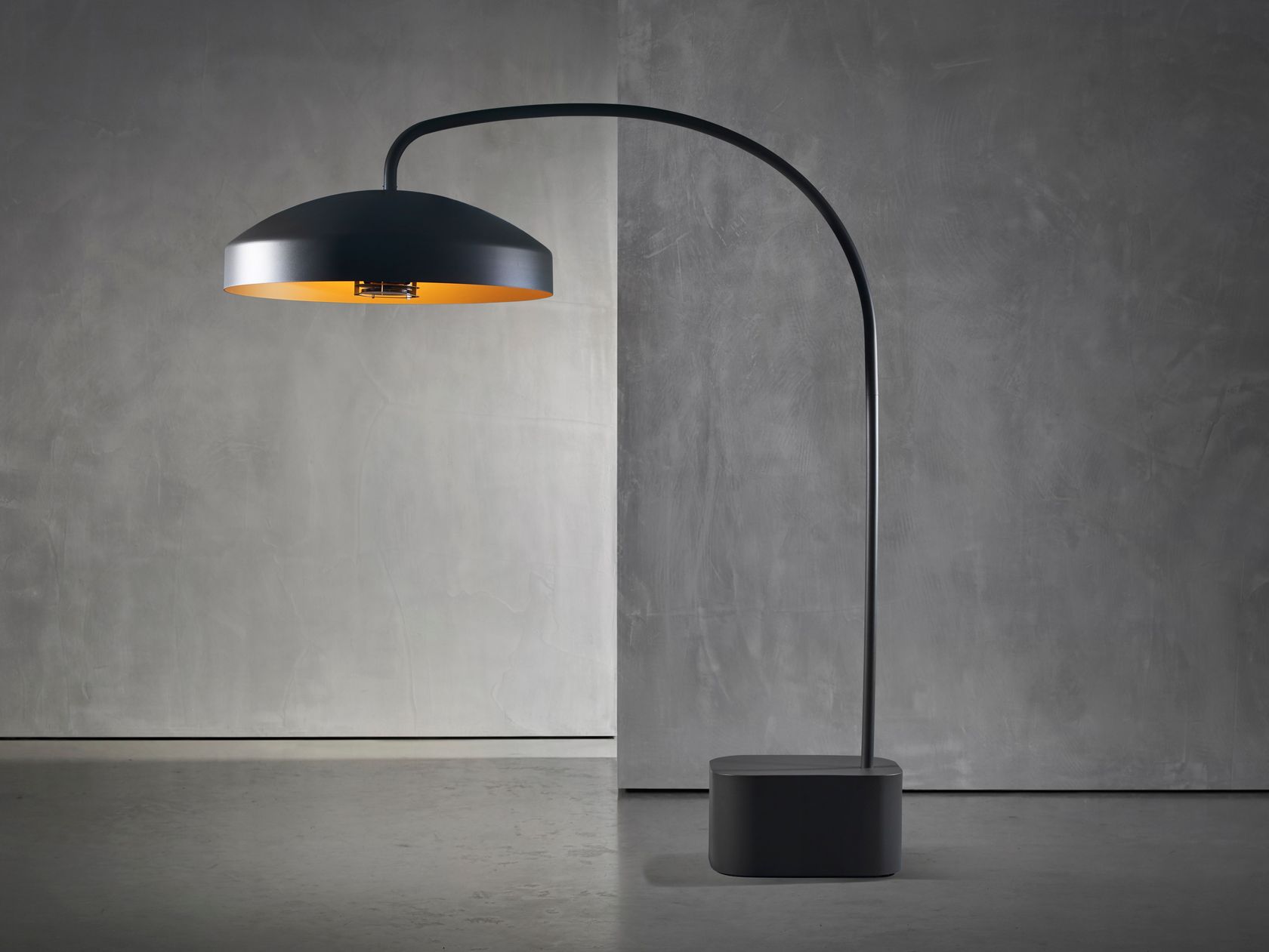 Outdoor aluminum and stainless steel floor lamp with heater DISC By ...