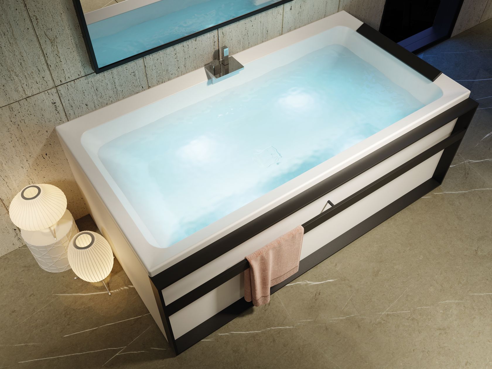 DIVINA Vasca da bagno rettangolare By NOVELLINI | design Massimo Farinatti