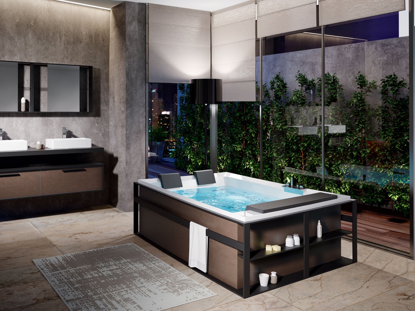 DIVINA DUAL 2 seater bathtub By NOVELLINI | design Massimo Farinatti