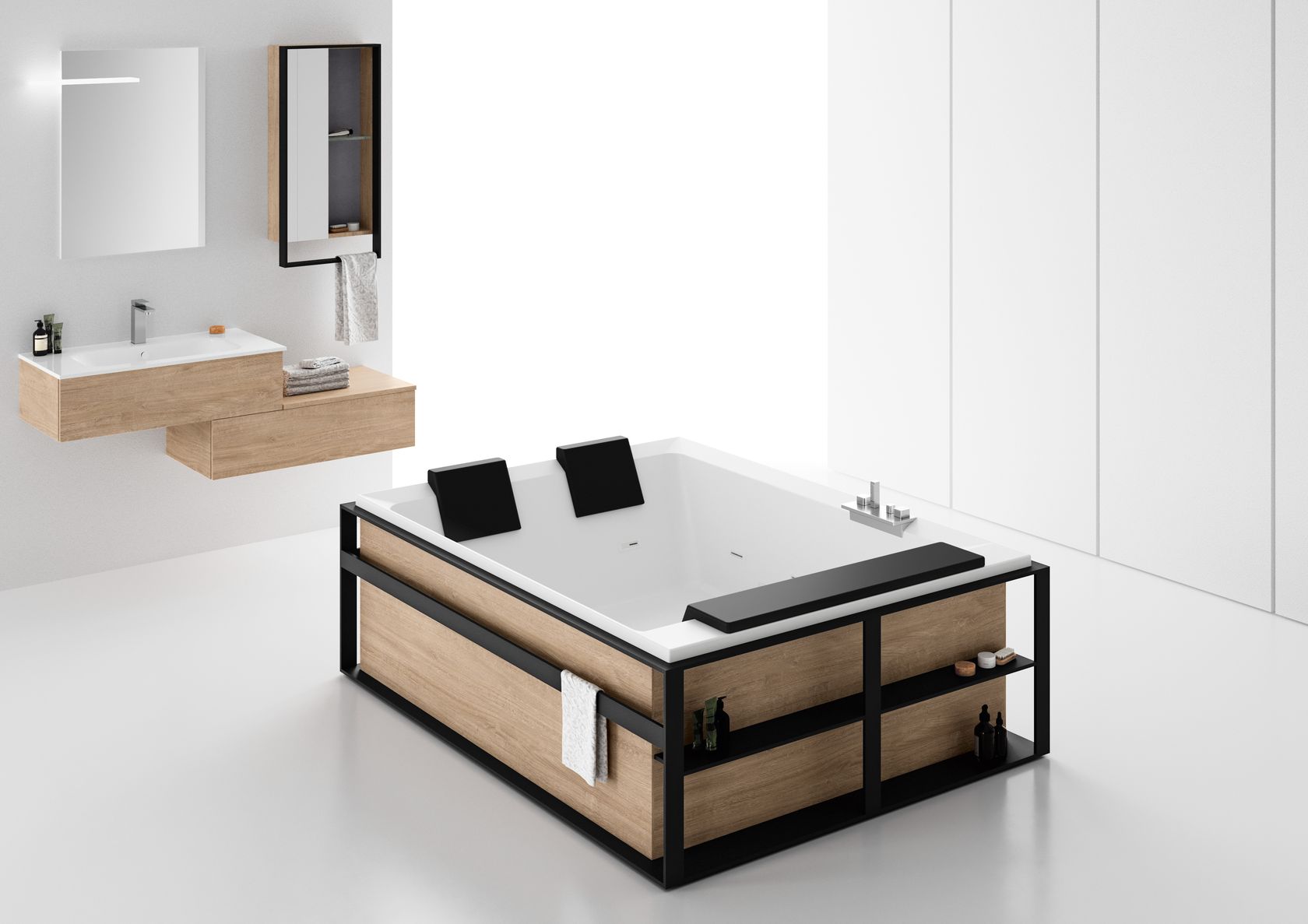 DIVINA DUAL 2 seater bathtub By NOVELLINI | design Massimo Farinatti