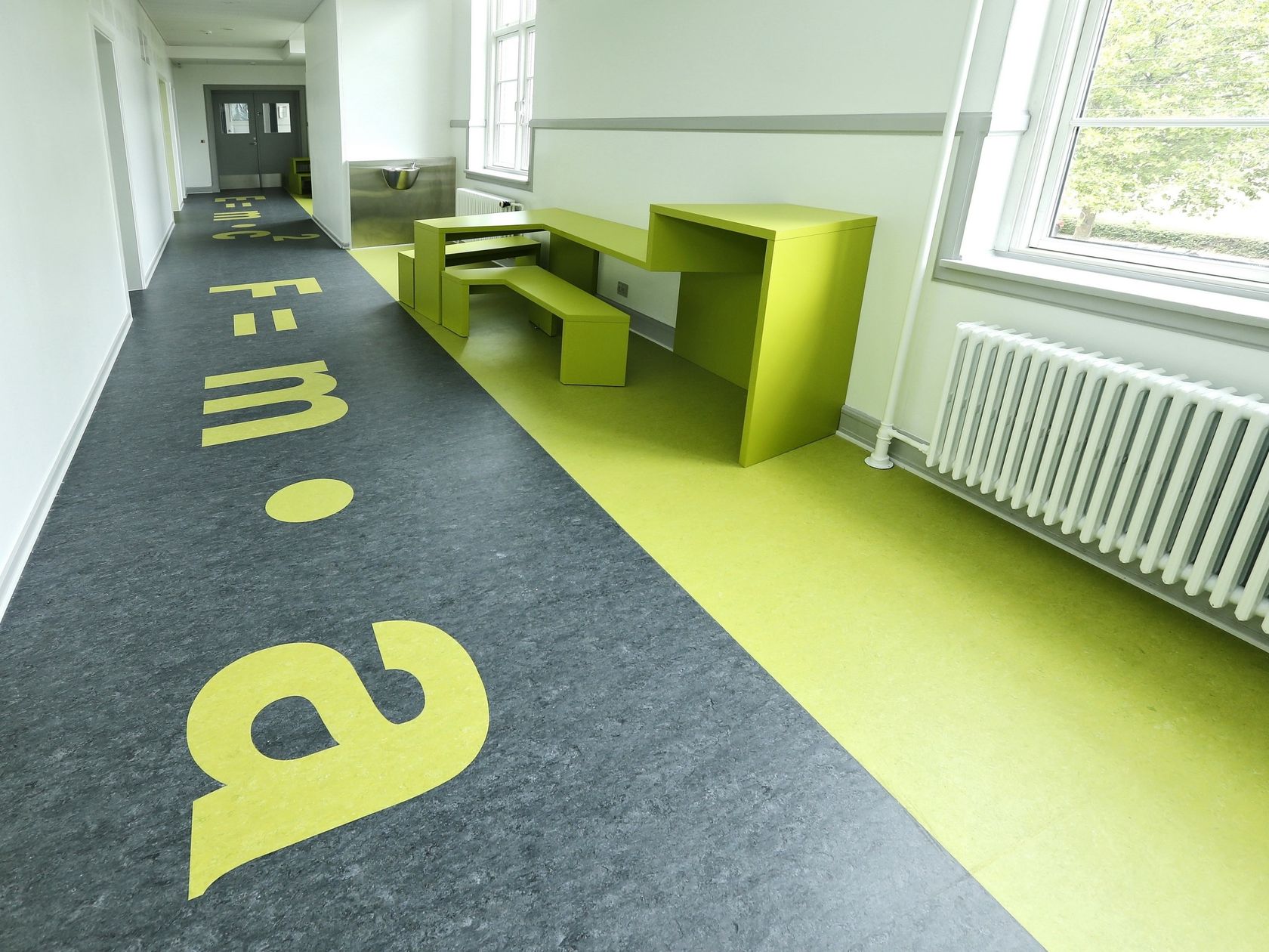 Antibacterial linoleum continuous flooring GERFLOR-DLW LINOLEUM By gerflor