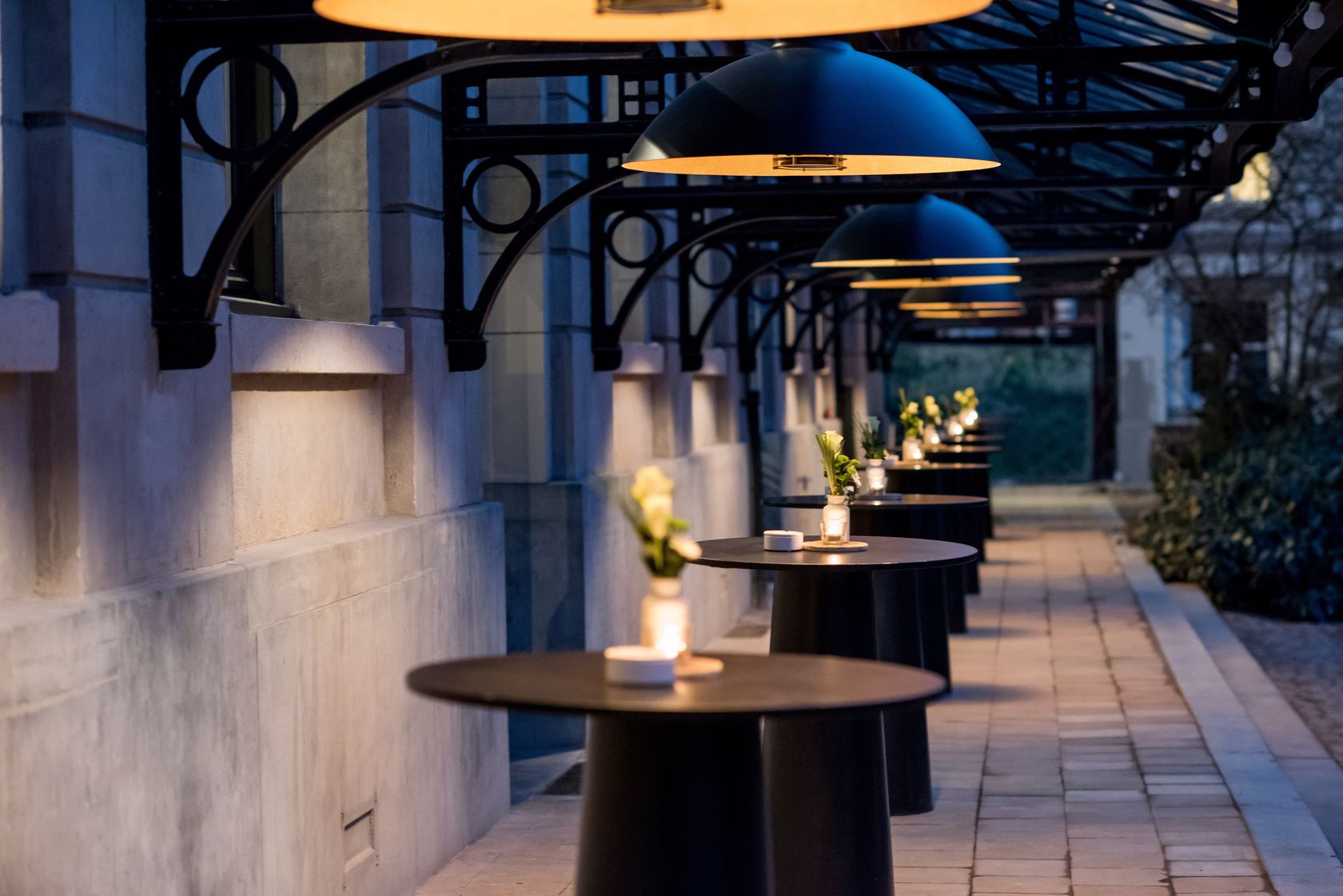 Outdoor aluminum and stainless steel wall lamp with heater DOME WALL ...