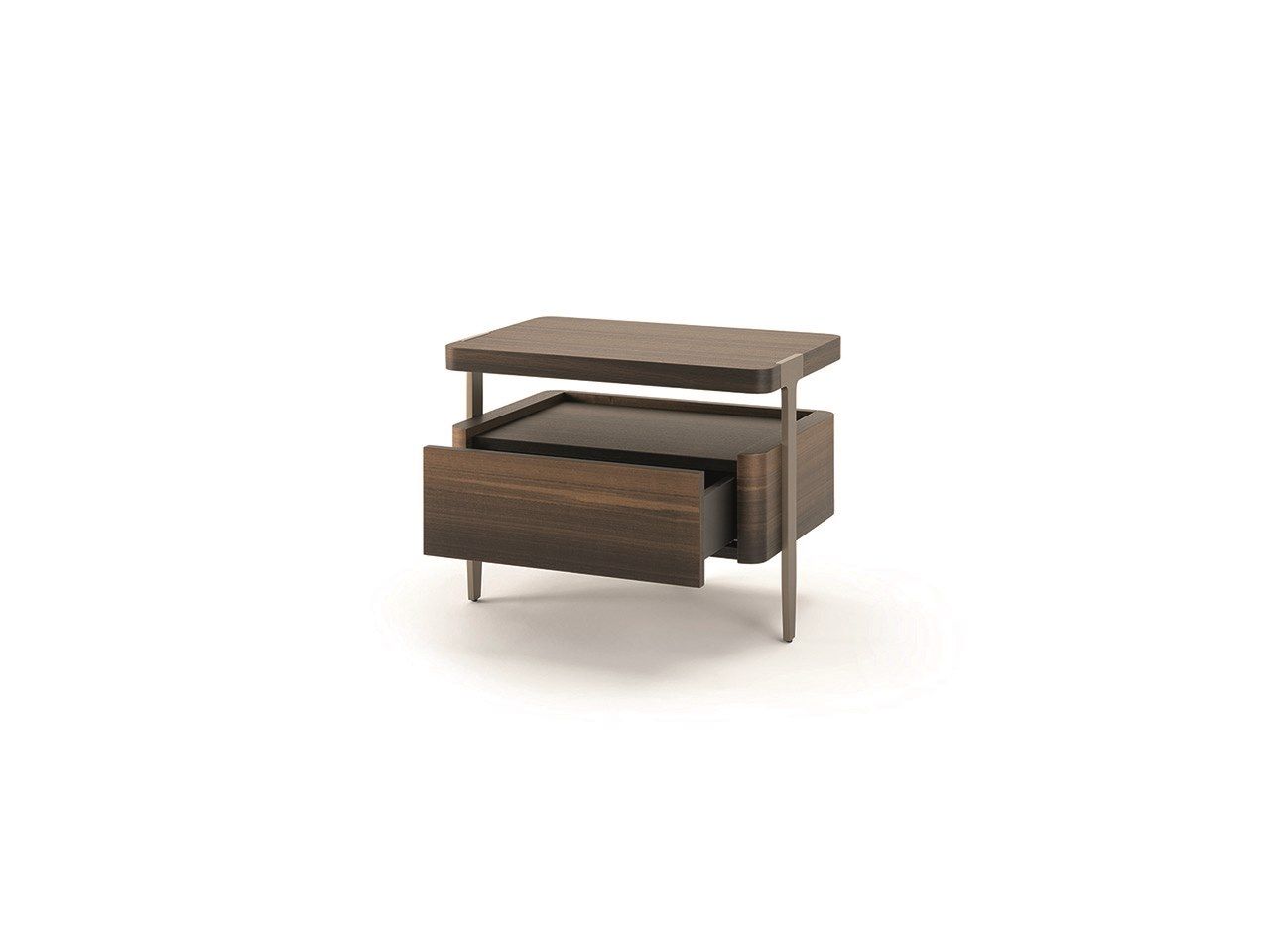 DOMUS Rectangular wooden bedside table with drawers By Turri | design ...