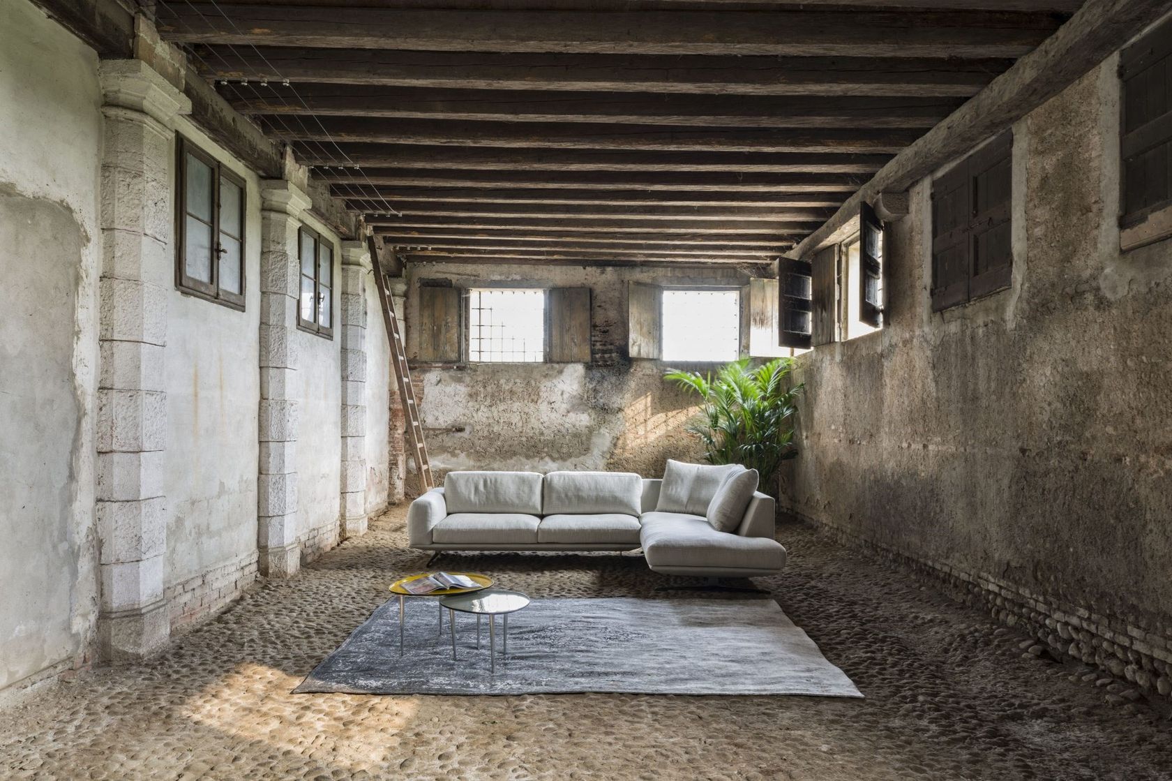 DORIAL Corner fabric sofa with removable cover By Gobbo Salotti ...