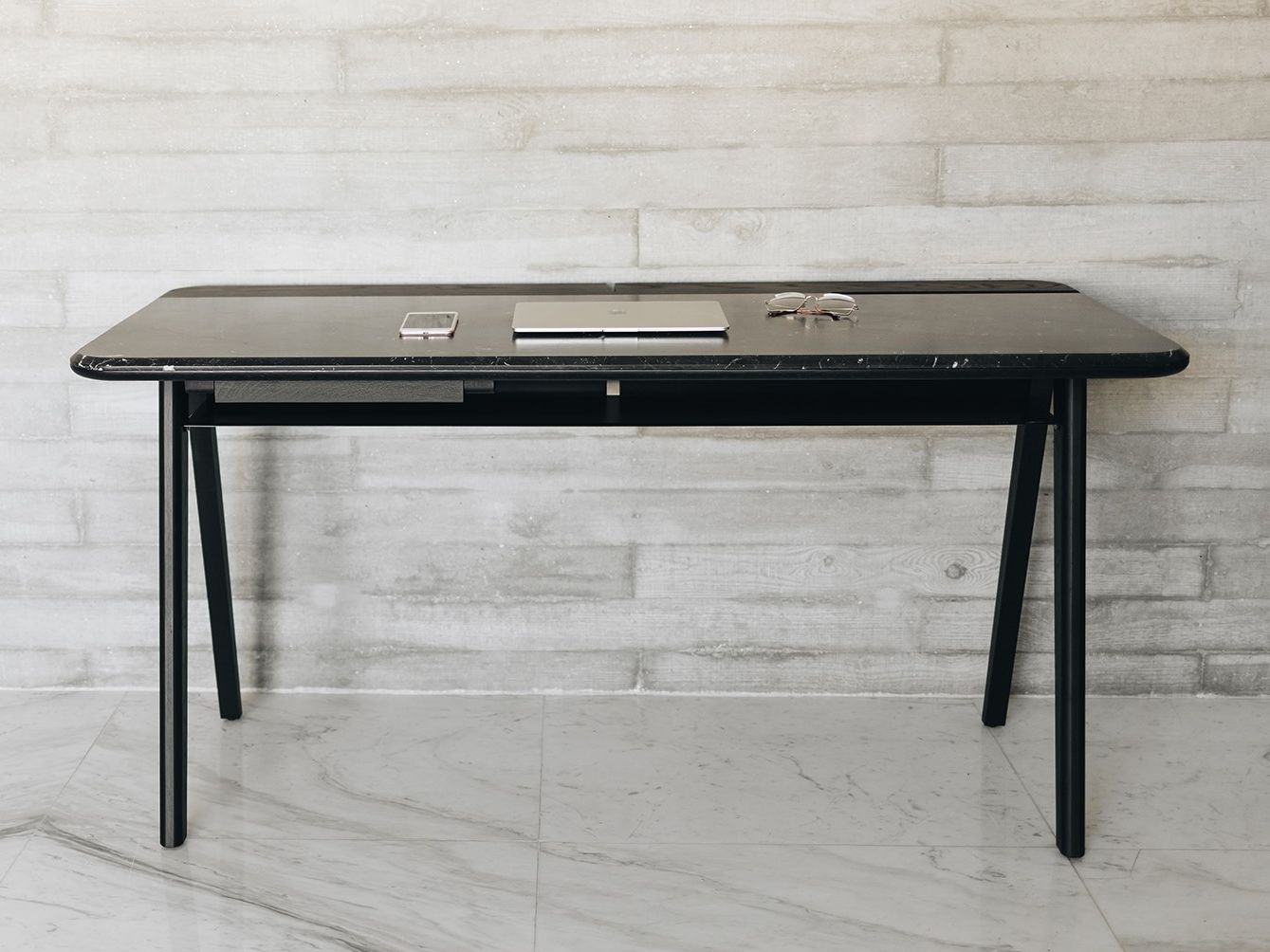 DRAFT DESK NERO MARQUINA Rectangular marble writing desk By Maami Home ...