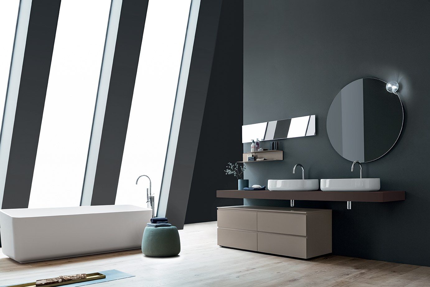 DRESS Double vanity unit with drawers By ARBLU