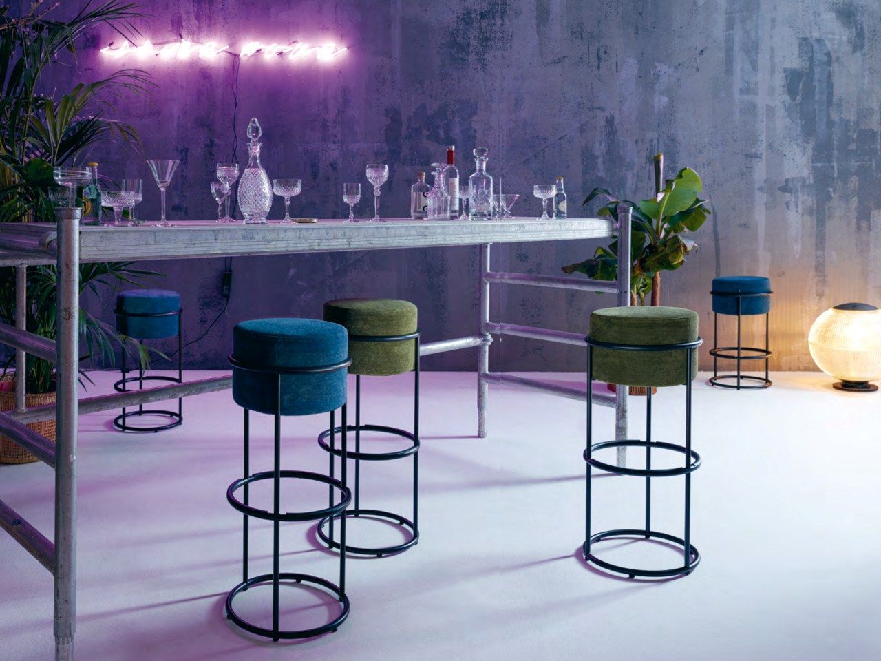DROP Fabric barstool with footrest By COR | design Pauline Deltour