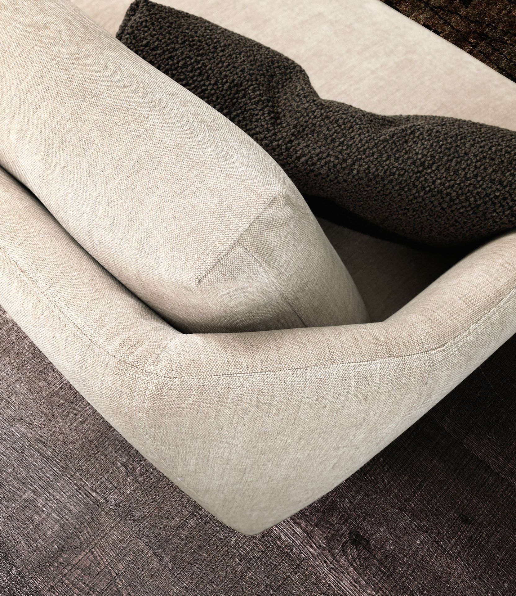 DUKE Sectional fabric sofa with chaise longue By VALENTINI