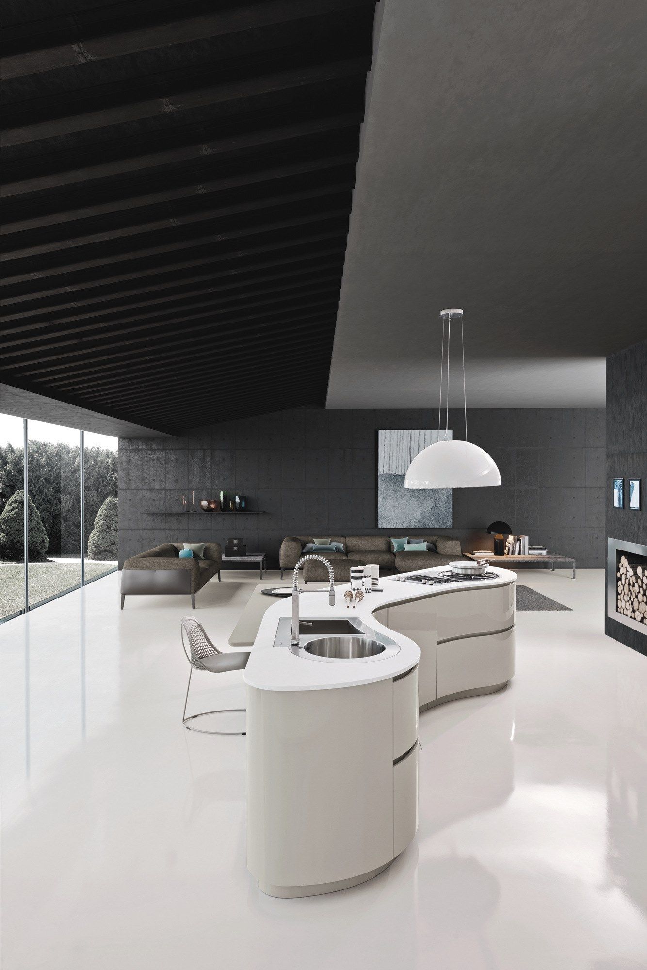Kitchen with island DUNE 01 By Pedini design Domenico Paolucci